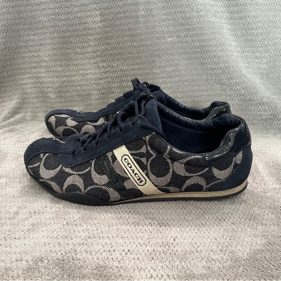 Coach | Shoes | Coach Katelyn Blue Logo Sneaker Size 9 | Poshmark